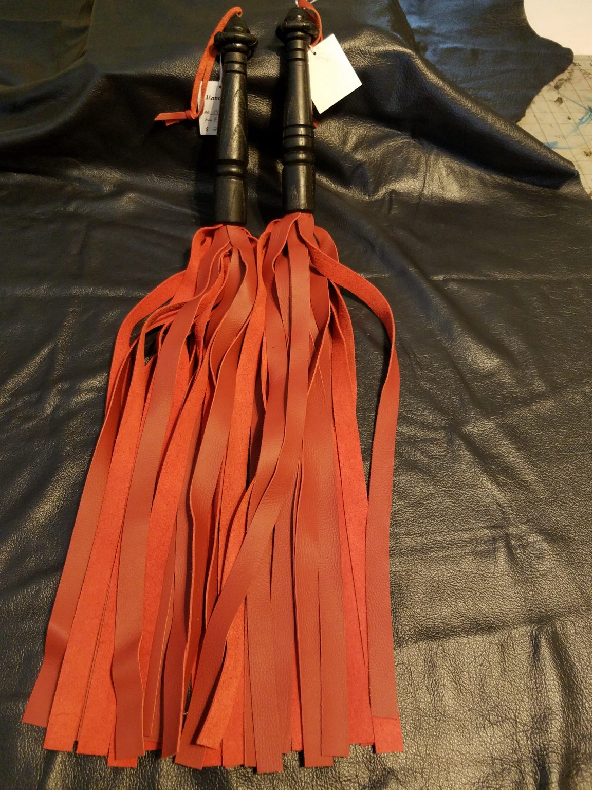 Large Red Chap Leather Florentine Flogger Set | Manor Gear